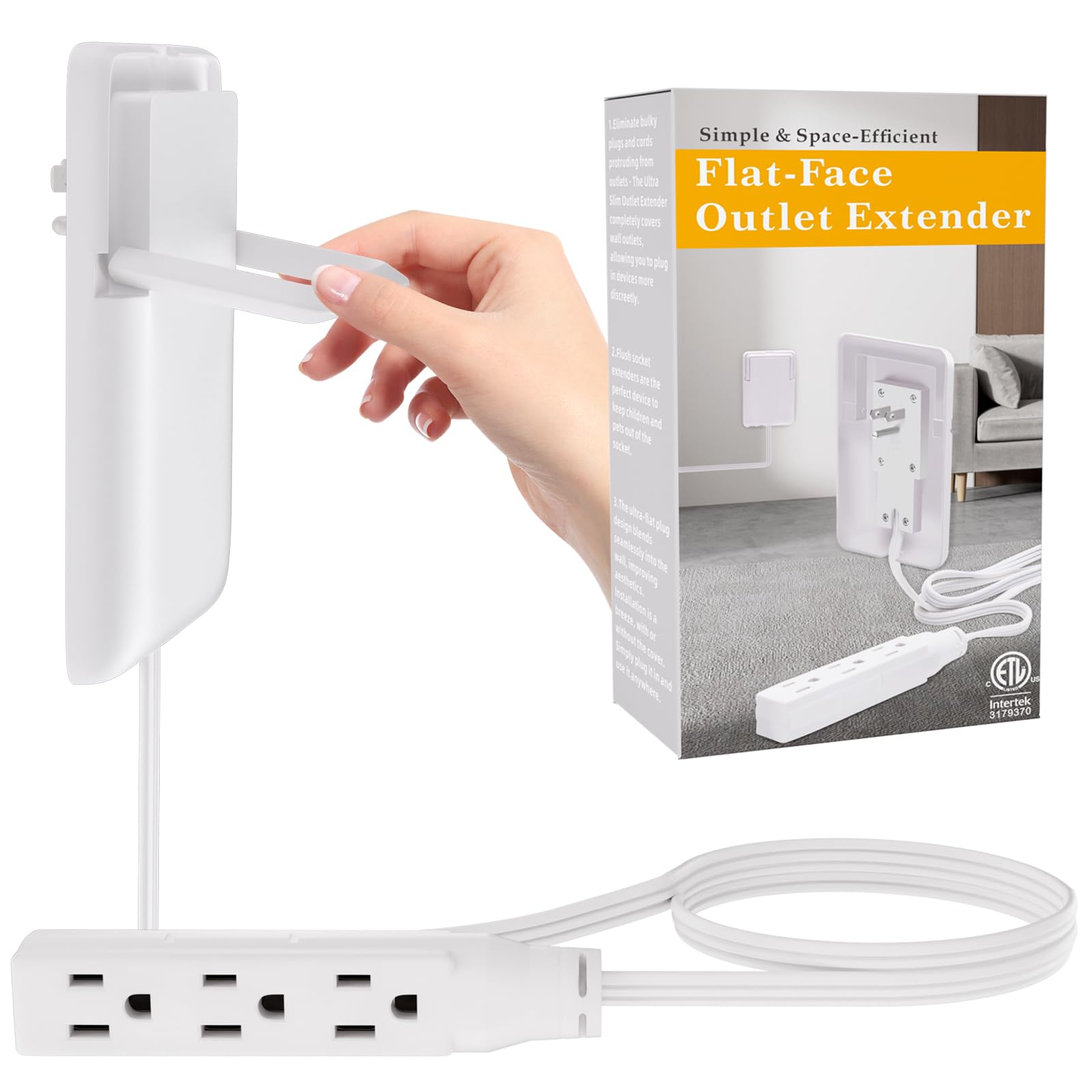 Amazon.com: STARELO Flat Extension Cord with Outlet Cover and 3 ...