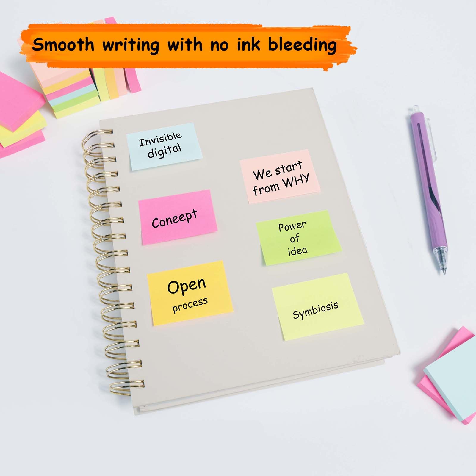 Snapklik.com : Sticky Notes, 3x3 In, 24 Pack, Assorted 6 Colors, 70 ...