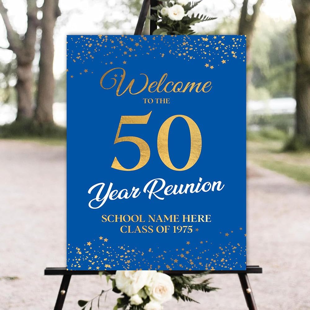Amazon.com : Personalized 50th Class Reunion Welcome Sign, Class Reunion Decoration Signs, Class ...
