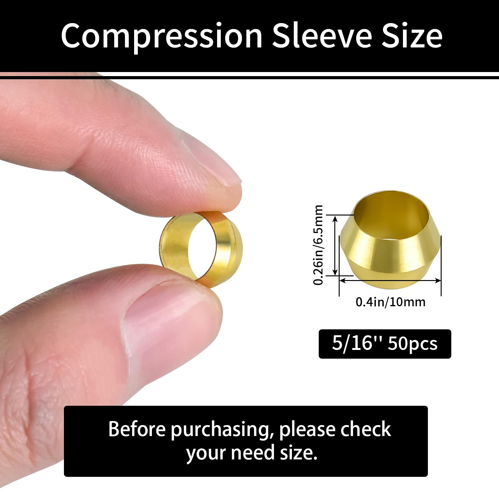 Snapklik.com : MuHize Brass Compression Sleeves - Upgraded 5/16 Inch ...