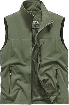 Amazon.com: Sleeveless Cargo Jacket for Men Lightweight Outdoor Plus ...