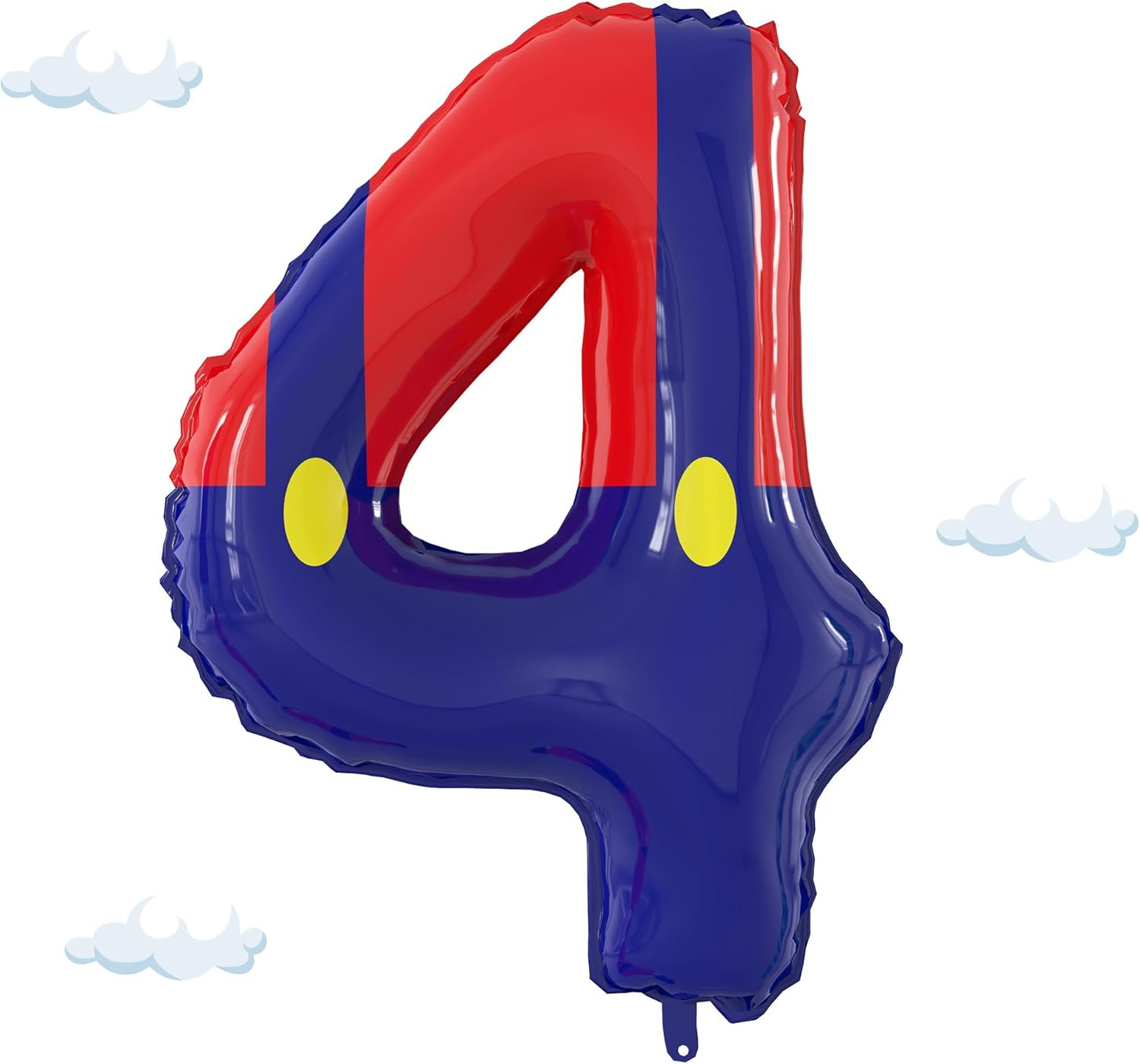 Amazon.com: Blue Red Birthday Number 4 Balloons for Boys Girls, 40 Inch ...