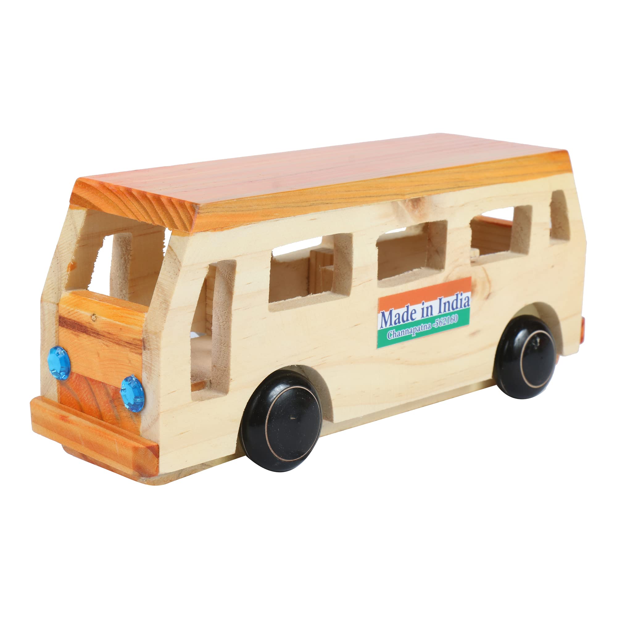 Buy Channapatna Toys Handmade Push Pull Toy Wooden Bus for Kids ( 1 ...