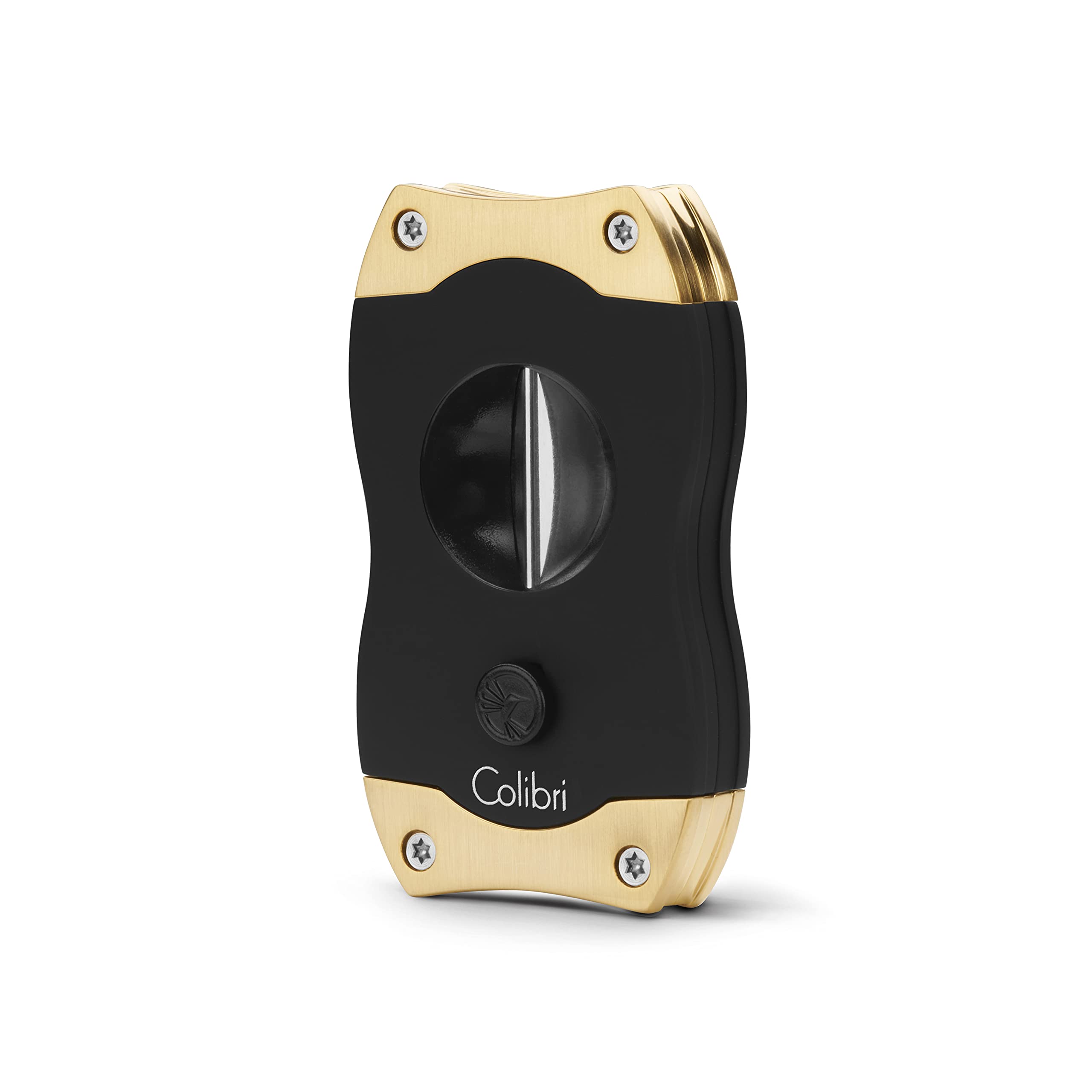 Colibri V-Cut Cigar Cutter| Black and Brushed Gold Coloured Finish ...