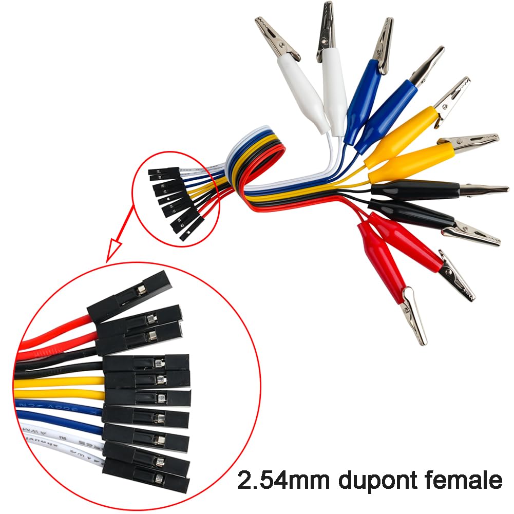 Snapklik.com : Alligator Clip To Breadboard Jumper Wire Test Lead ...