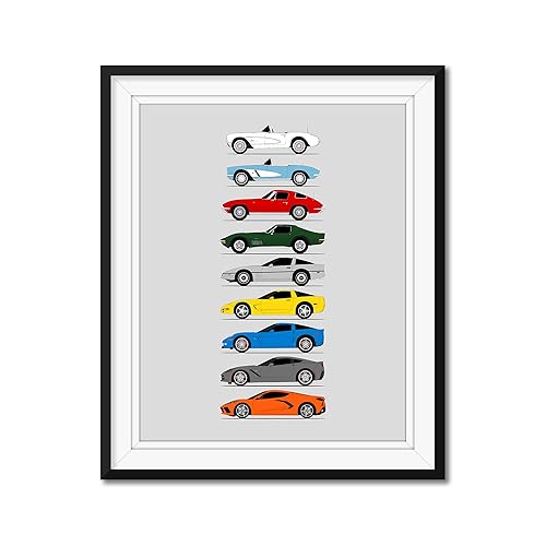 Amazon.com: Idea Network Handmade Poster compatible with Chevy Corvette ...