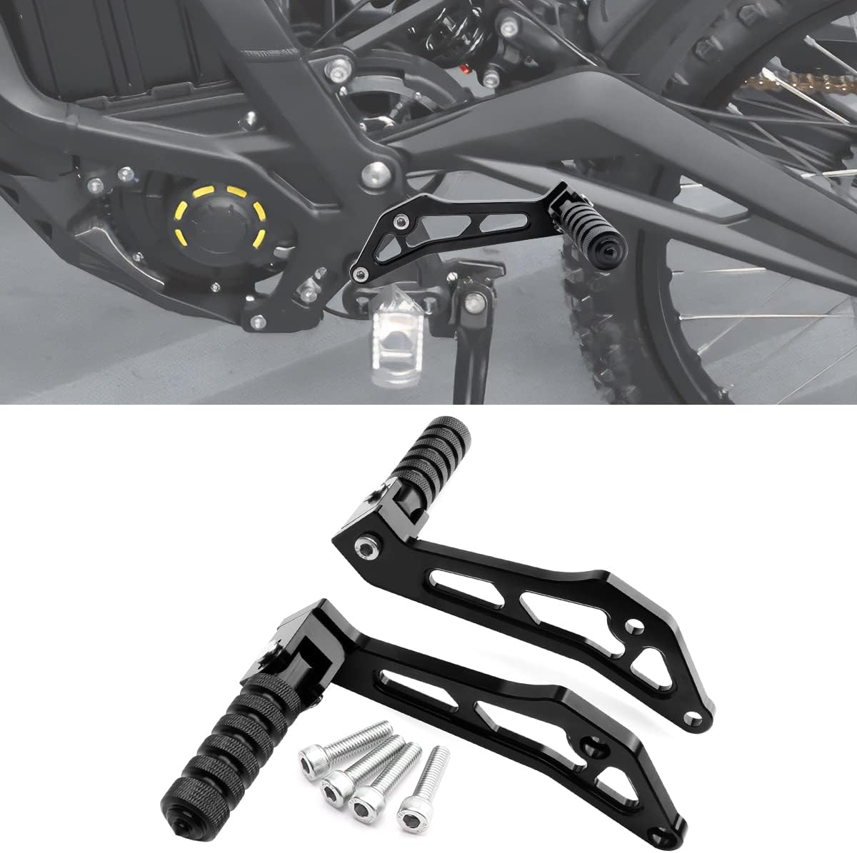 Amazon.com: JFG RACING Dirt Bike Rear Foot Pegs Kit for Sur Ron ...