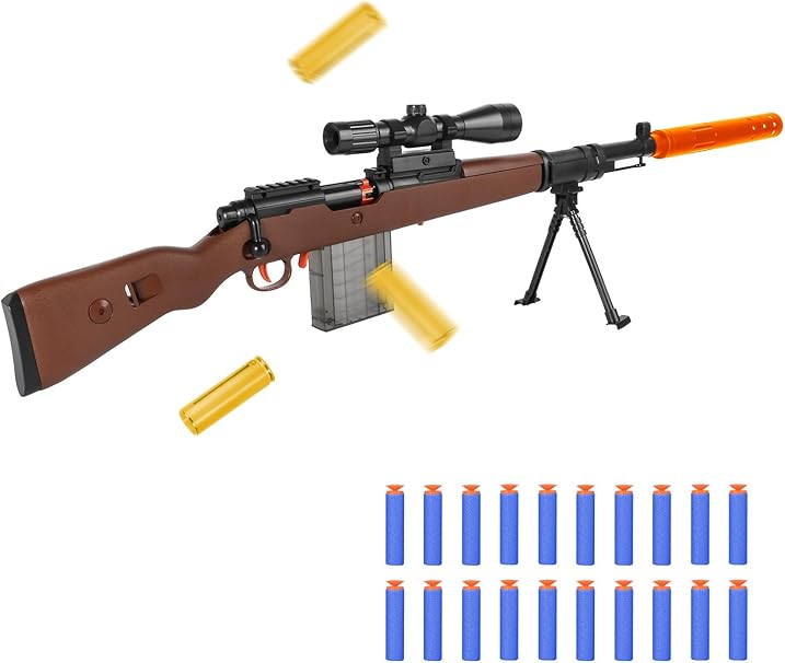 Amazon.com: Toy Rifle Sniper with Shell Ejecting and Detachable Scope ...