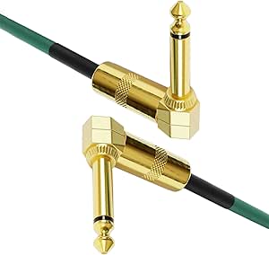 Amazon.co.jp: Professional Audio Cable Dual Right Angle Guitar Pedal ...
