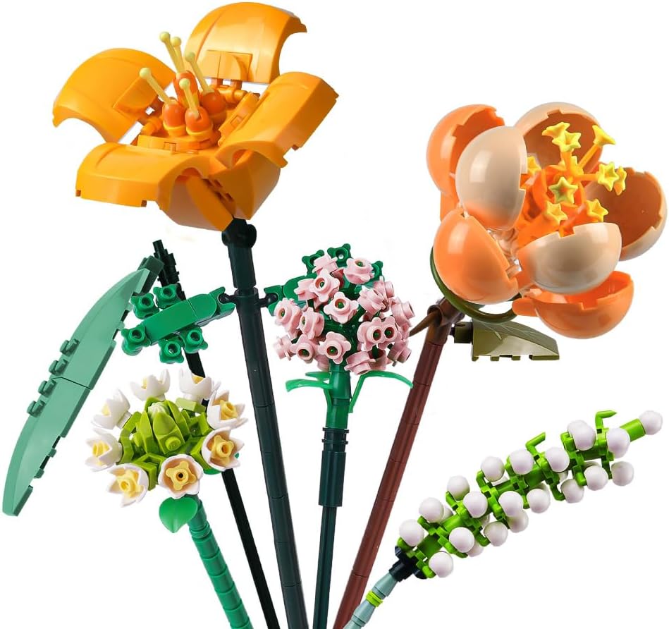 Amazon.com: OSDUE Mini Bricks Flower Bouquet Building Sets, Artificial ...