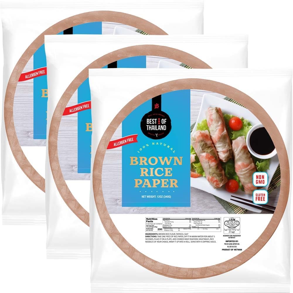 Amazon.com: TANISA 24 Sheets Turmeric Spring Roll Rice Paper Wrappers ...