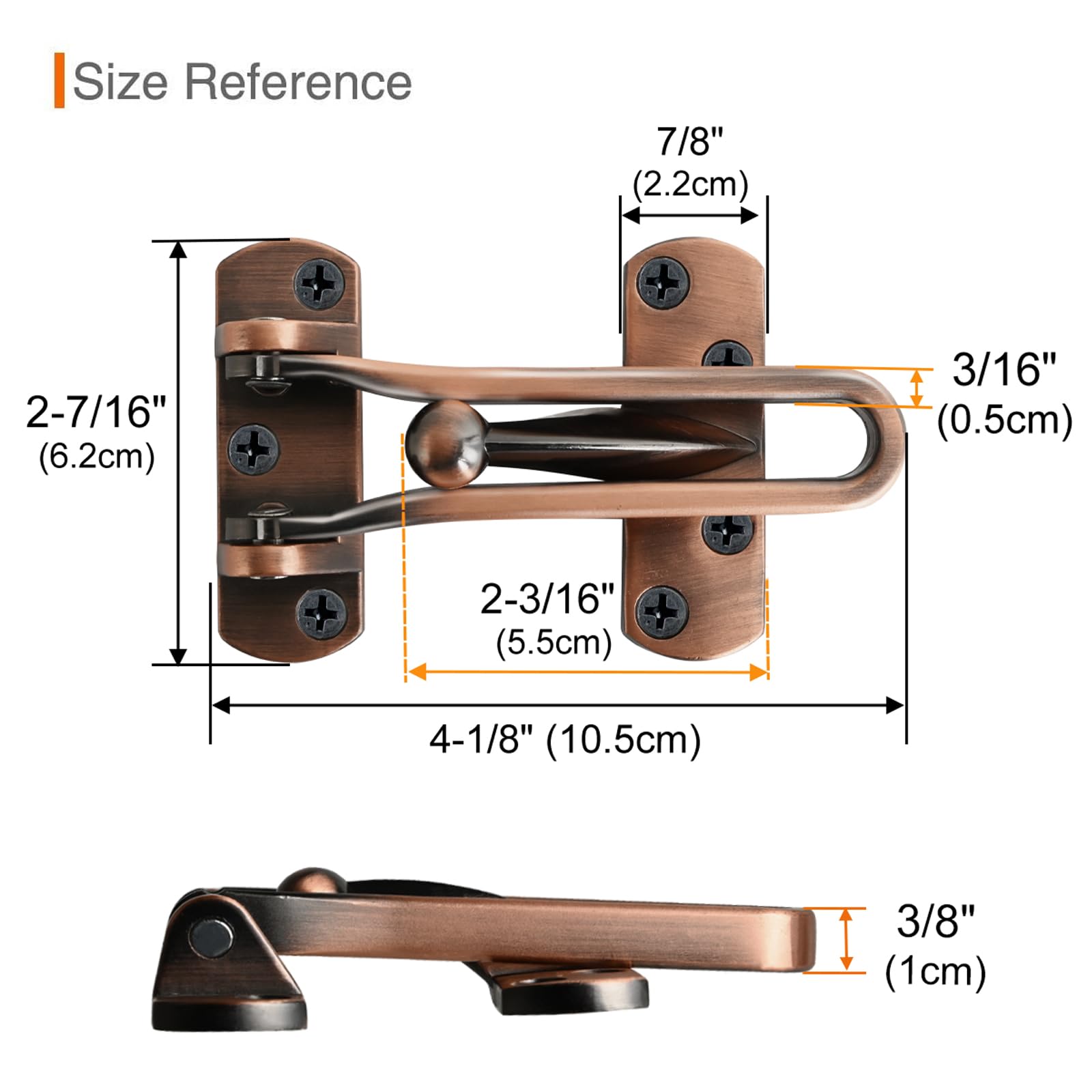 Snapklik.com : KOVOSCH 2 Pack Swing Bar Lock Oil Rubbed Bronze