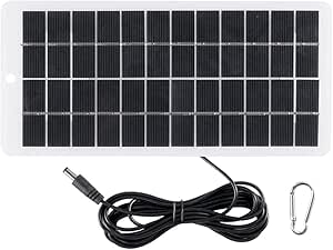Yuikome Panneau solaire 5W 12V panneaux de polysilicium chargeur de batterie solaire extérieur ...