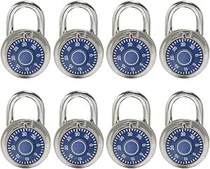 Generic 2 in. Wide Blue Combination Lock, 8 Pack, with Three-Digit ...