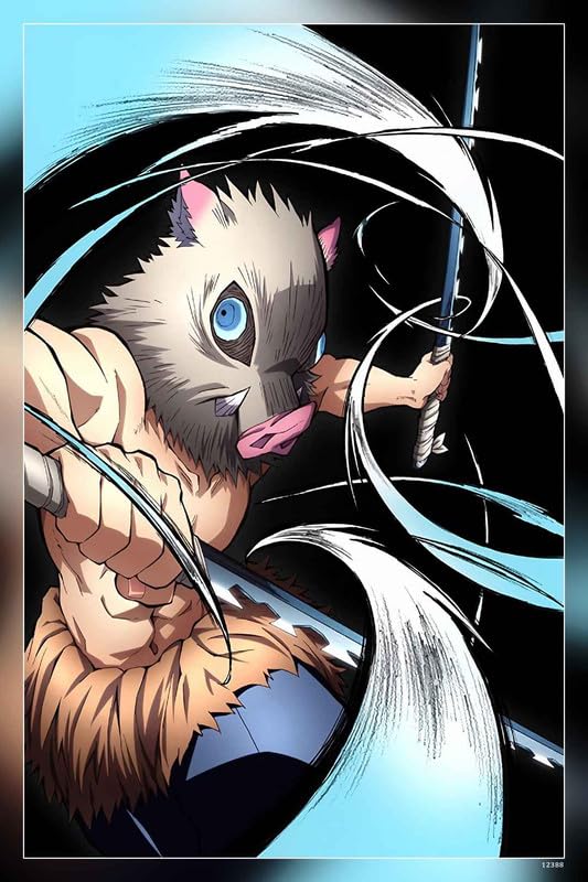 POSTERDADDY Inosuke Anime Attack Cry Demon Slayer Devil Jabali Kimetsu ...