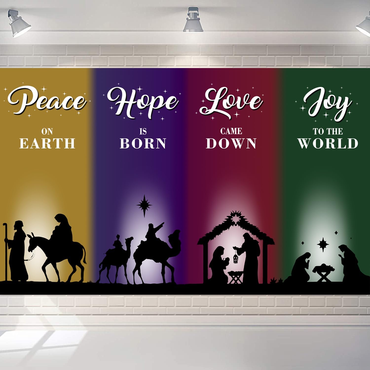 Amazon.com: Nativity Christmas Banner Backdrop, Nativity Christmas ...