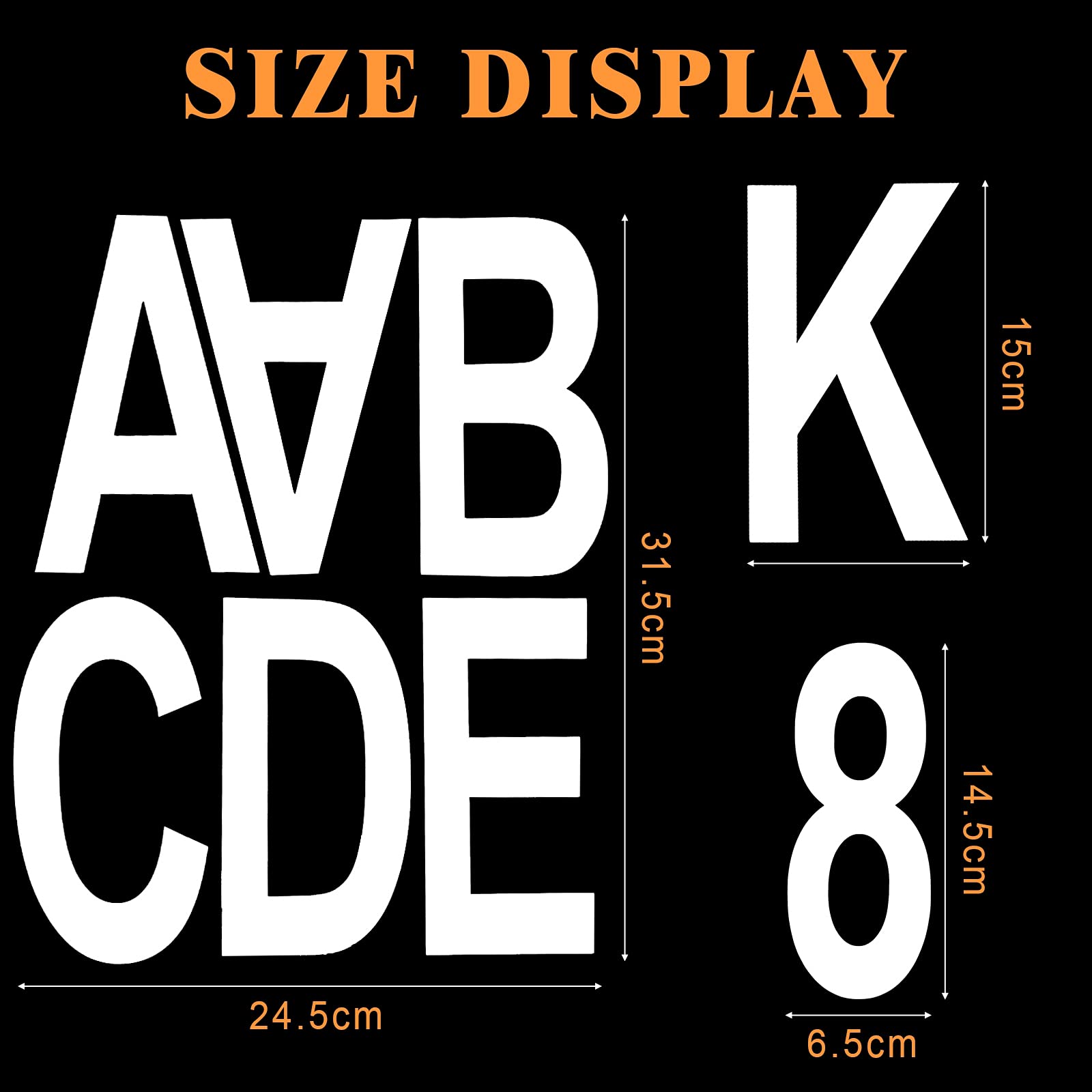 90 Pieces Stick-on Vinyl Letters And Numbers in 6 Inches, White ...