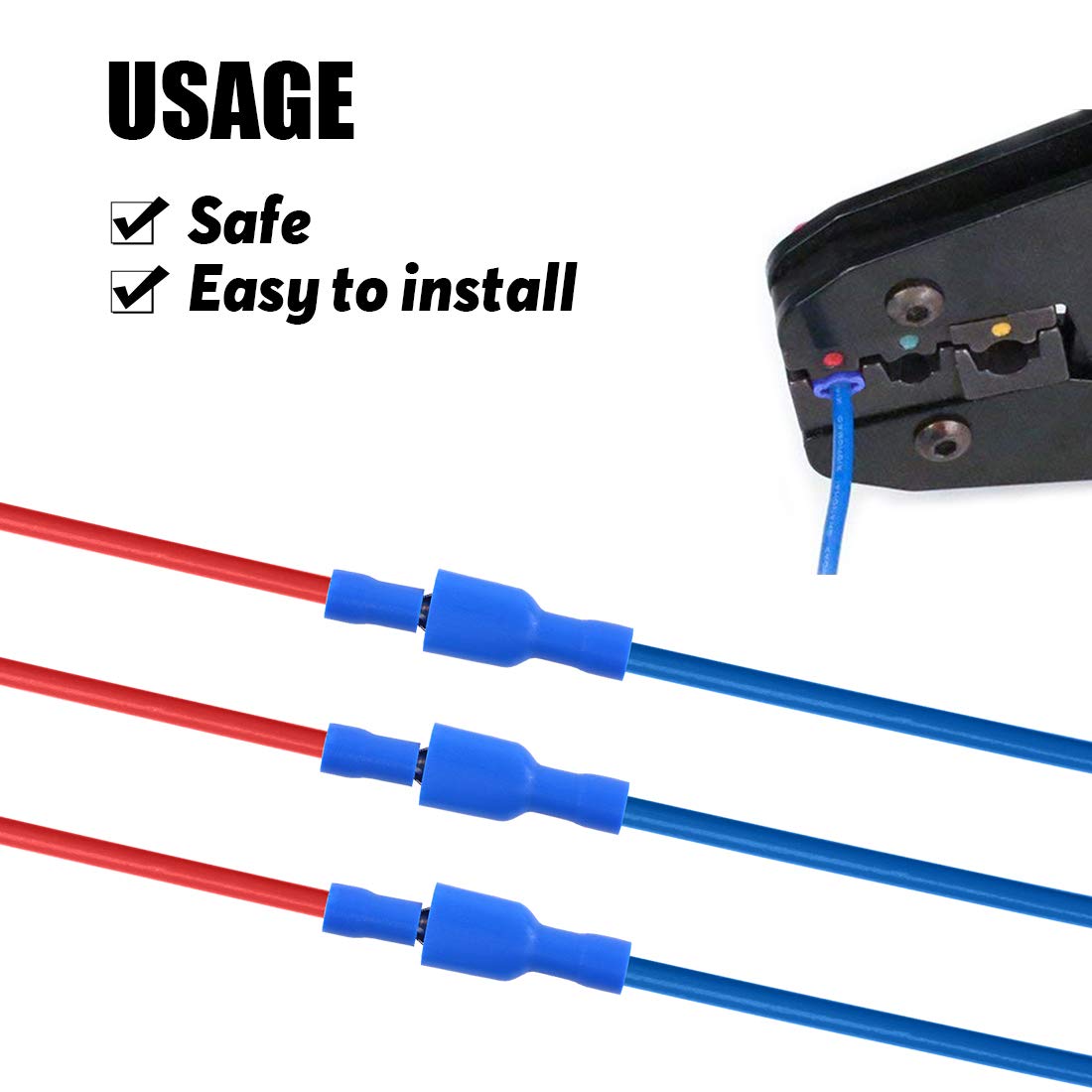 Snapklik.com : 100pcs 16-14 Gauge Fully Insulated Male Female Spade ...