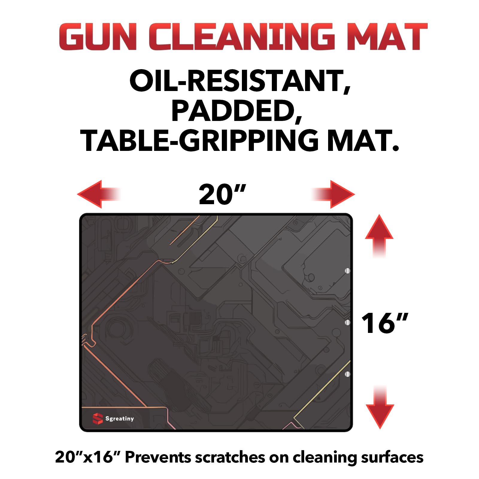 Snapklik.com : 20x 16 Large Gun Cleaning Mat,Work mat,Double Thickness ...