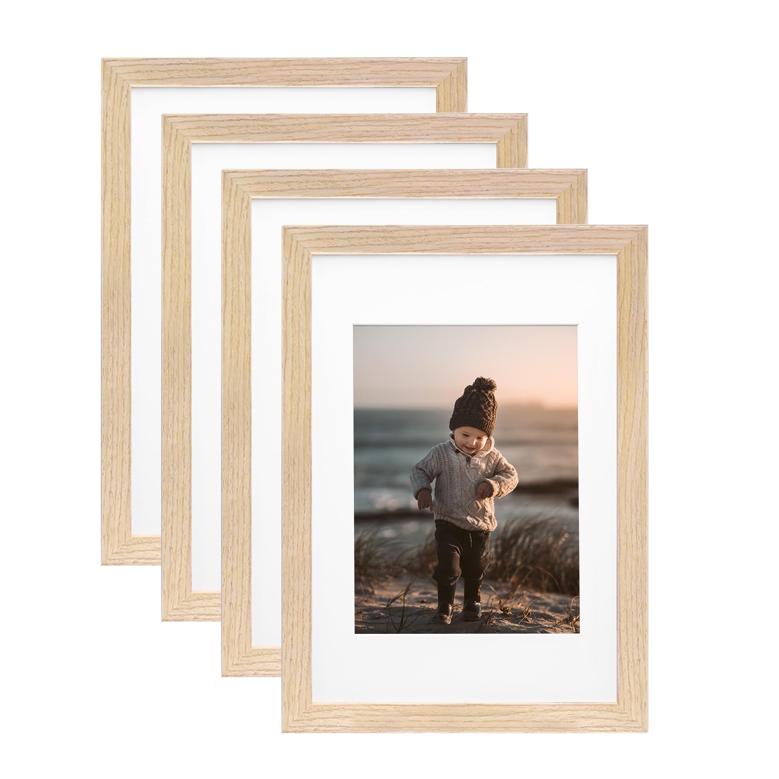 Amazon.com: KINLINK A4 Picture Frames Natural Wood Frames with Acrylic ...