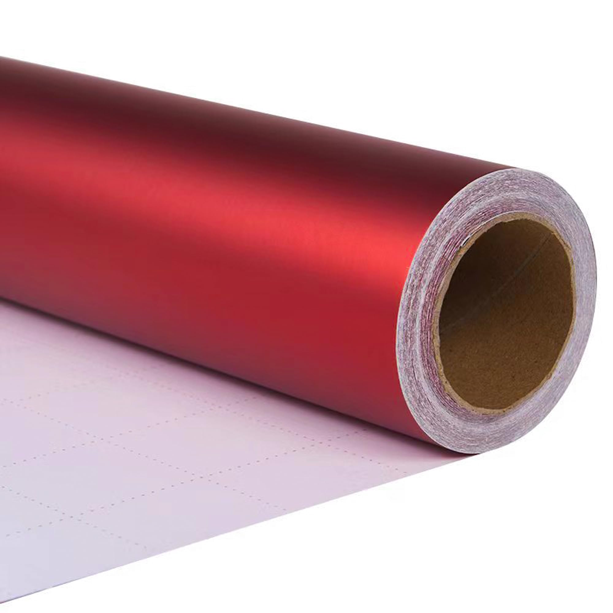 Amazon.com: ZINTBIAL Metallic Red Wrapping Paper Roll with Cut Lines ...