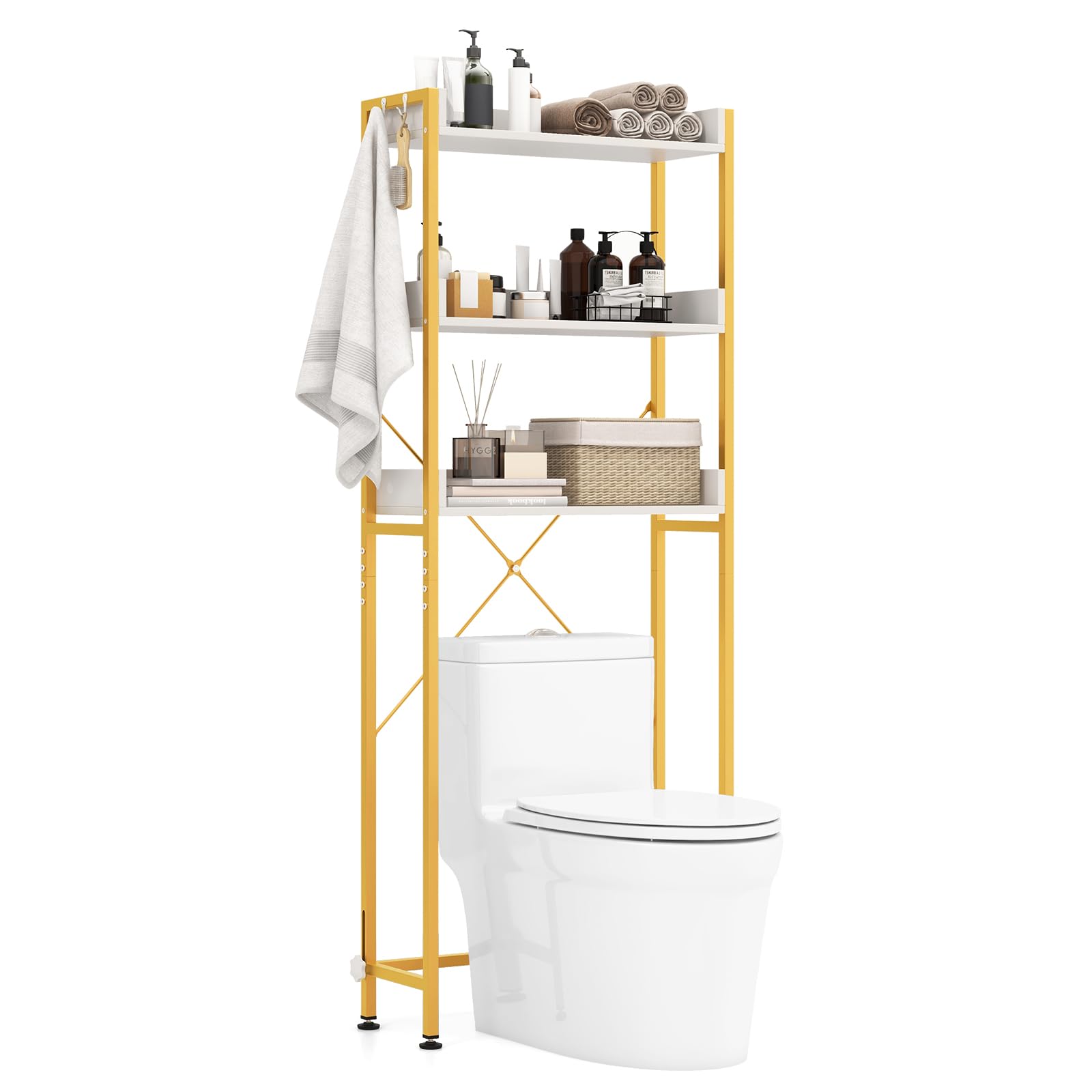 Amazon.com: Giantex Over The Toilet Storage Rack, 3-Tier Bathroom Space ...