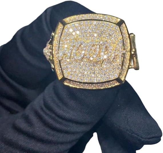 Amazon.com: icedout Customized Diamond Mens Championship Ring Initial ...