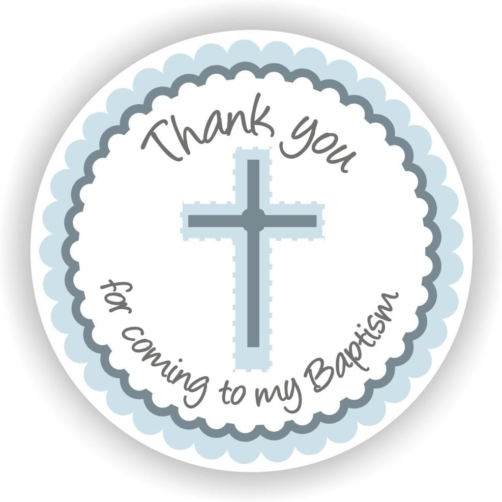 Amazon.com: Blue Cross Baptism Party Favor Stickers - Christian Faith ...