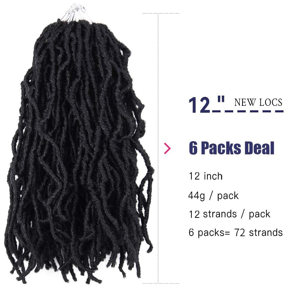 Faux Locs Crochet Hair 12 Inch Soft Locs 6 Packs Crochet Hair Pre ...