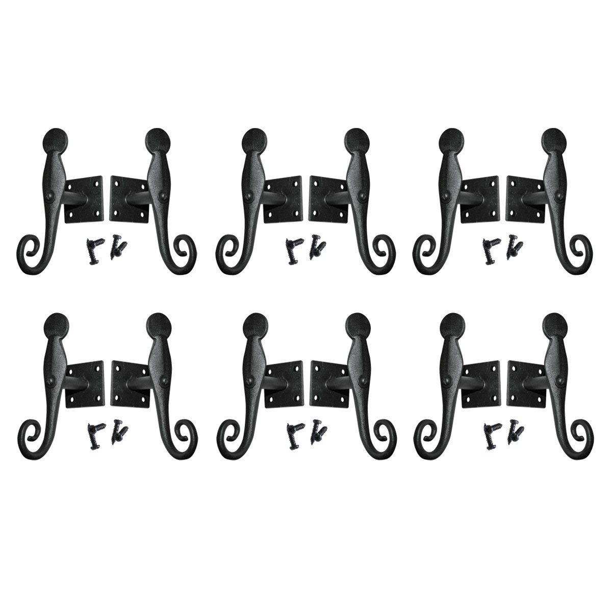 Amazon.com: Renovators Supply Wrought Iron Shutter Dogs - Heavy-Duty ...