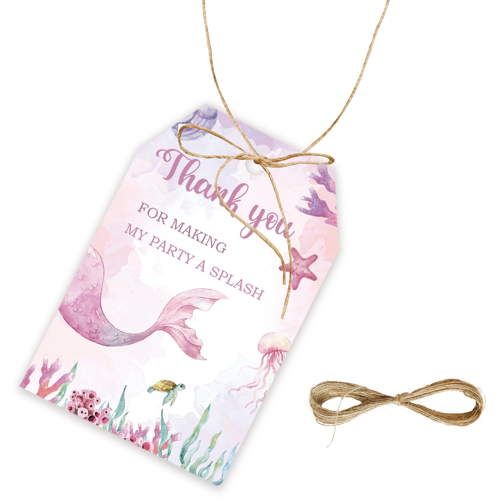 Little Mermaid Gift Tags Mermaid Thank You Tags Birthday 24 Pcs With