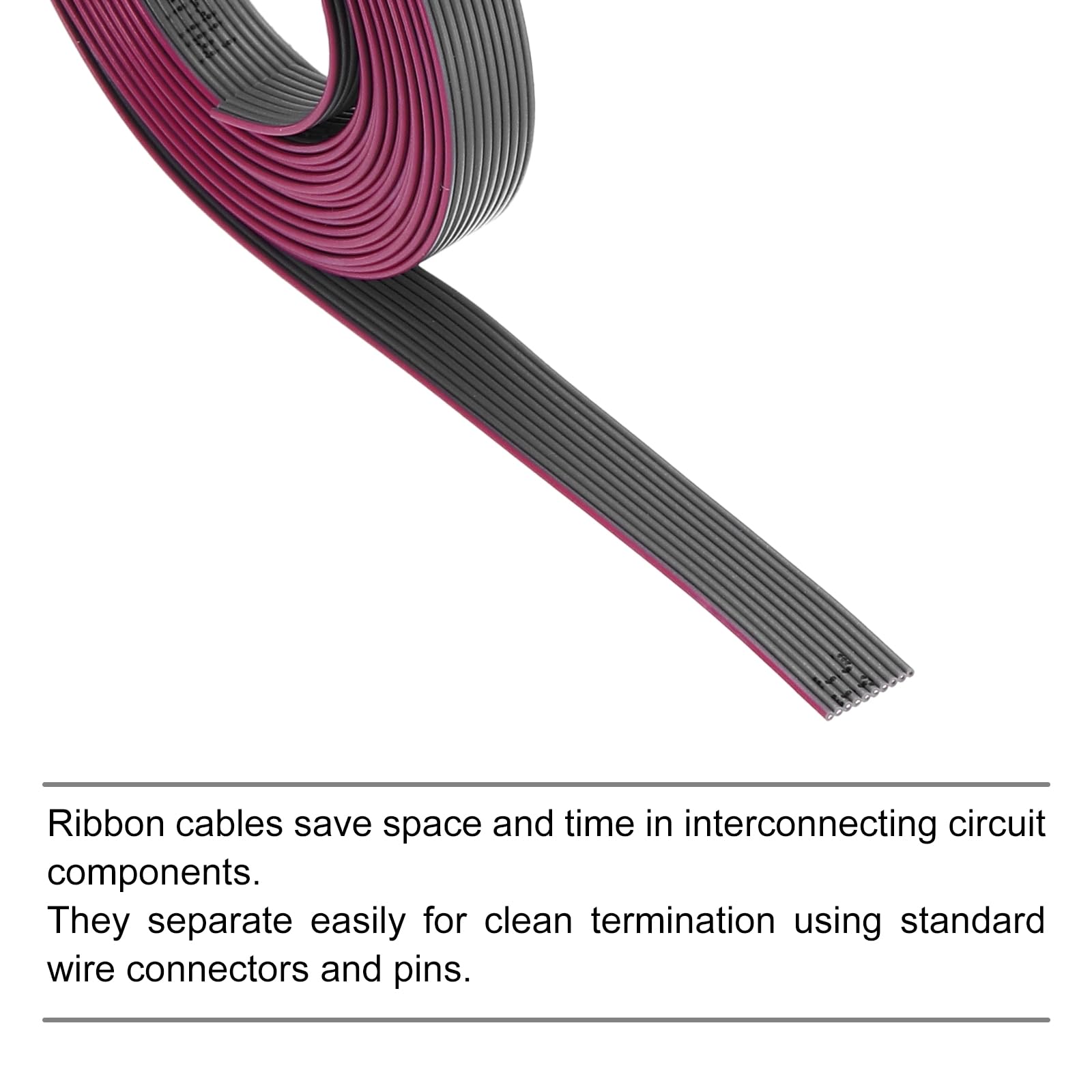 8 Pin Ribbon Cable Uxcell 8-Pin Flat Ribbon Cable 2m/6.6ft - 1.27mm ...