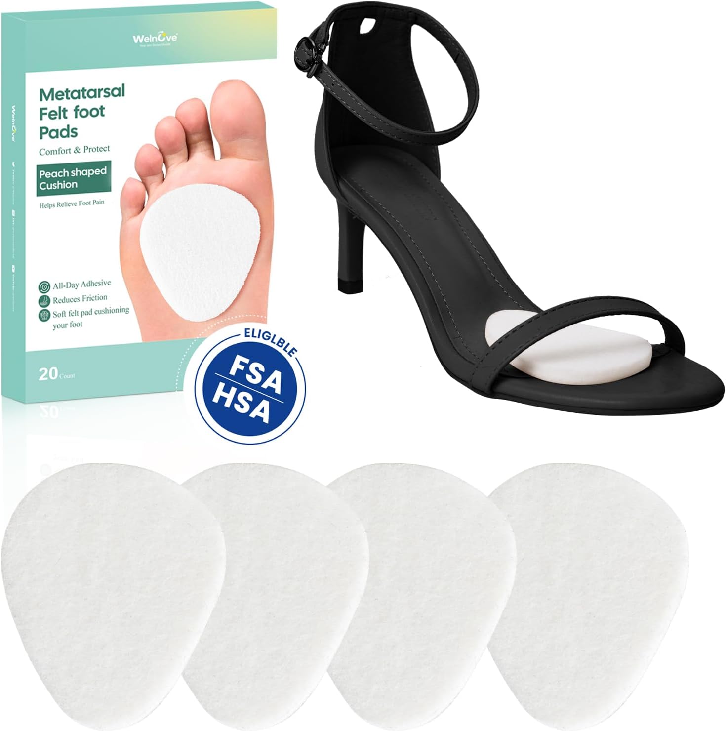 Amazon.com: Boao 30 Pcs Callus Pads 1/4" Thick U Shaped Metatarsal Corn ...
