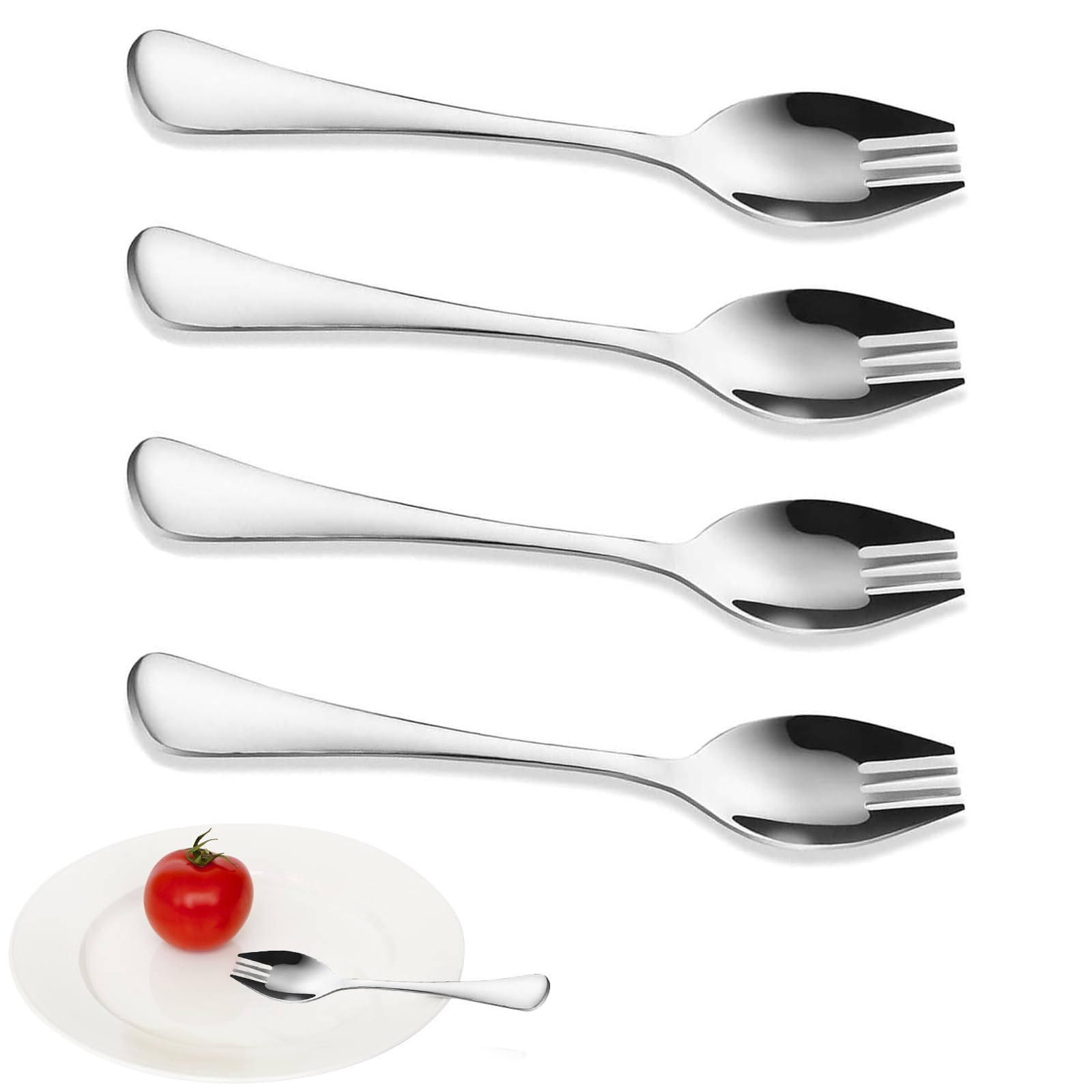 4 PCS Sporks Stainless Steel, Camping Spork, Titanium Spork, Metal ...