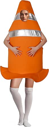 Amazon.com: VZQI Traffic Cone Costume Halloween Orange Costume Adult ...