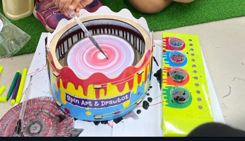 Funvention Spin Art & Drawbot | DIY Spin Art Machine STEM Kit for Kids Age 6+ | Build, Learn ...