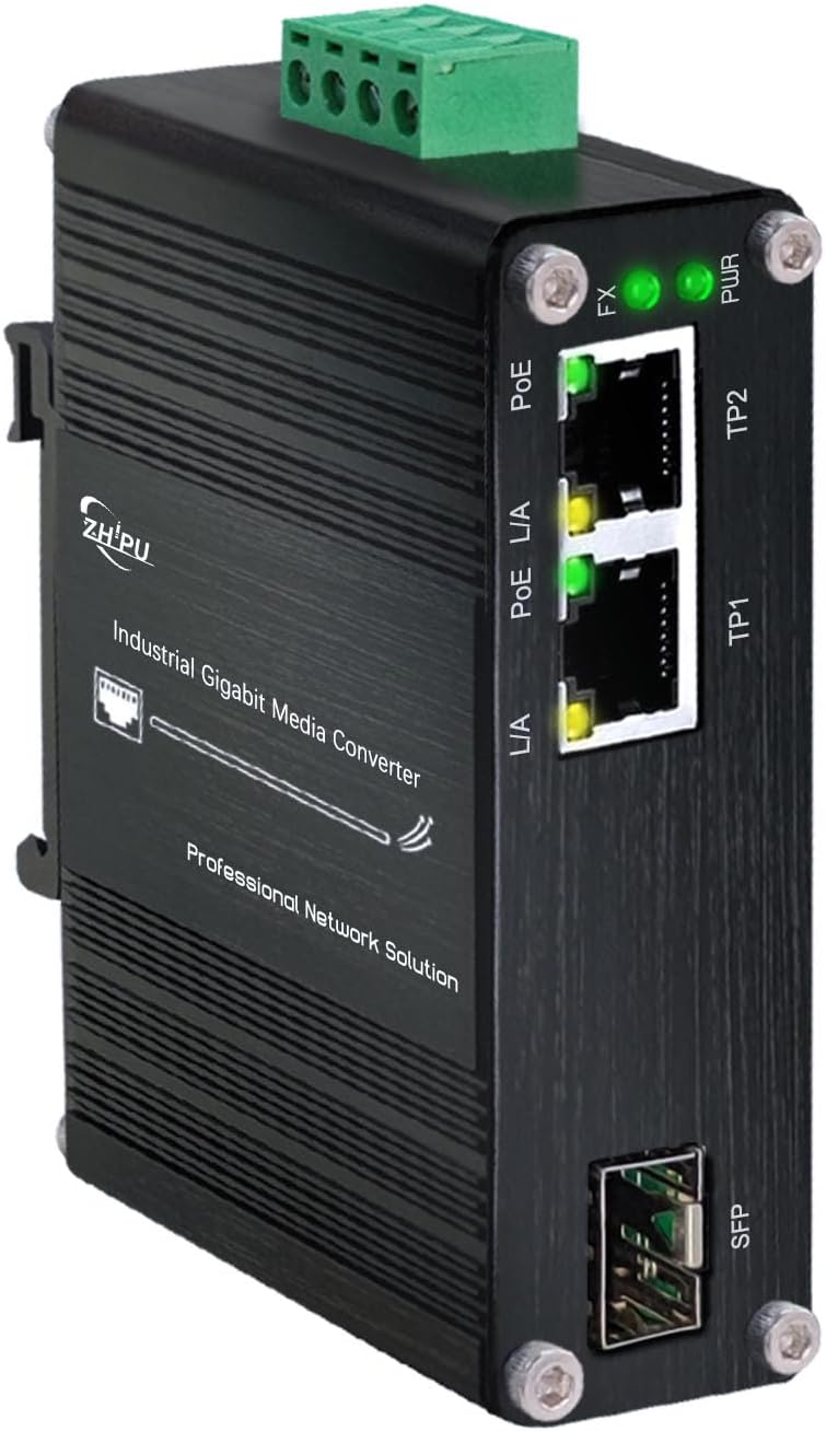 Amazon.com: Mini Industrial 2 Ports Gigabit Fiber Media Converter ...
