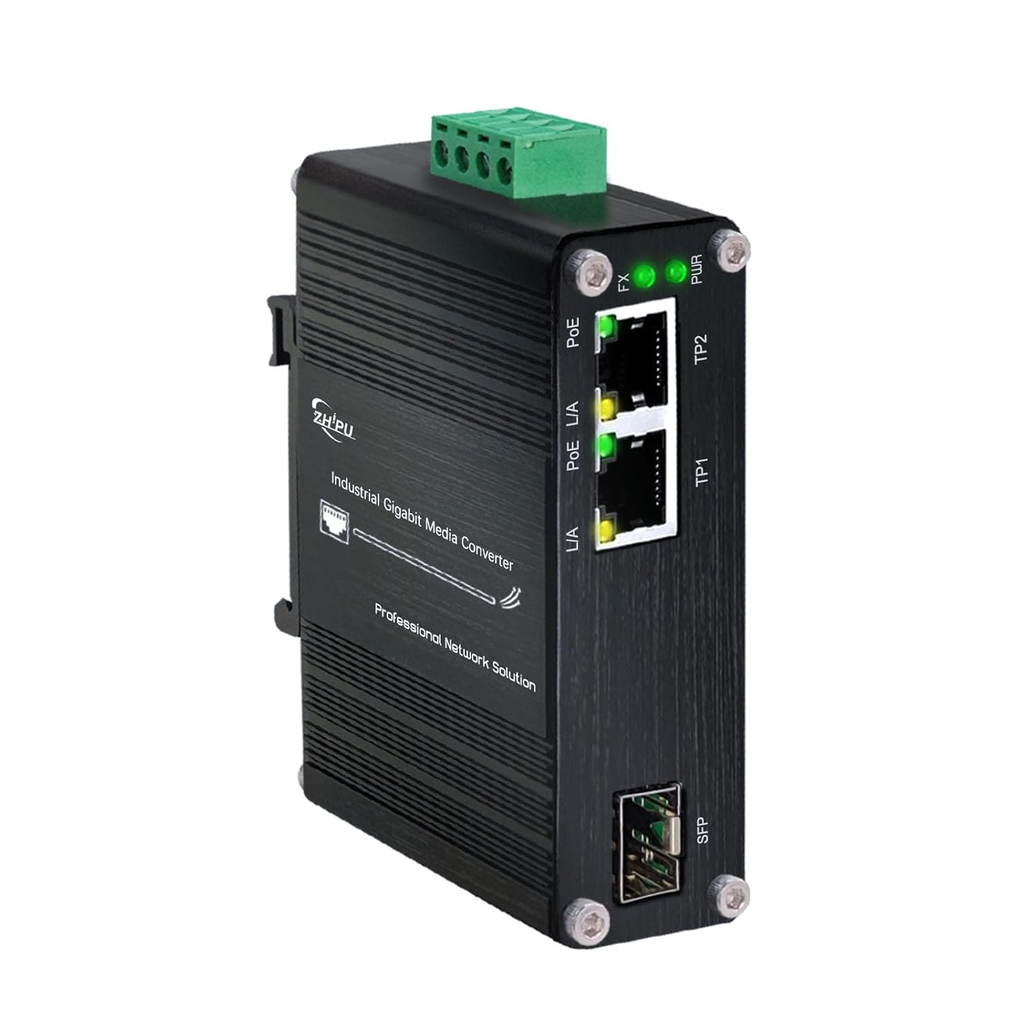 Mini Industrial 2 Ports Gigabit Fiber Media Converter Supporting DIN ...