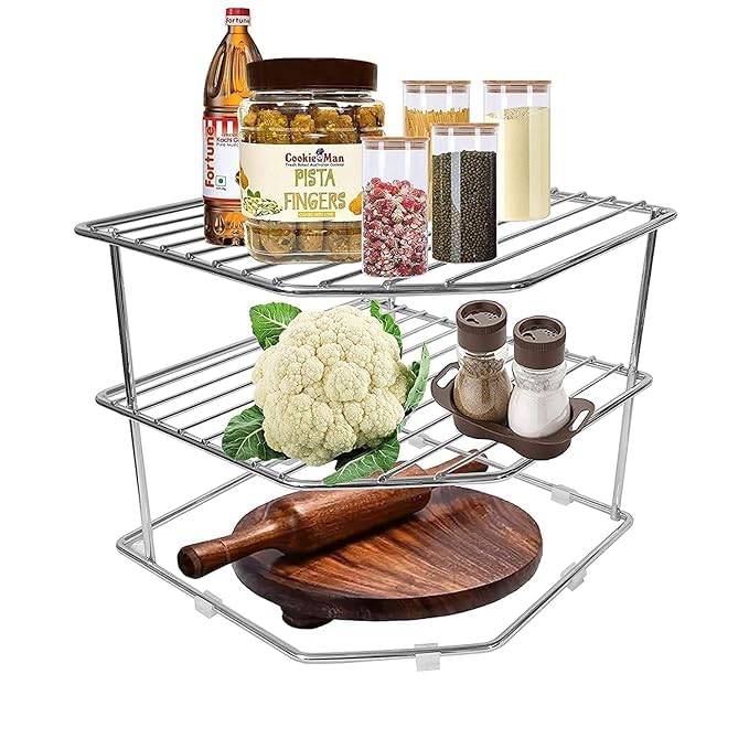 Nekko Homes Stainless Steel Multipurpose Multi-Tier Kitchen Corner ...