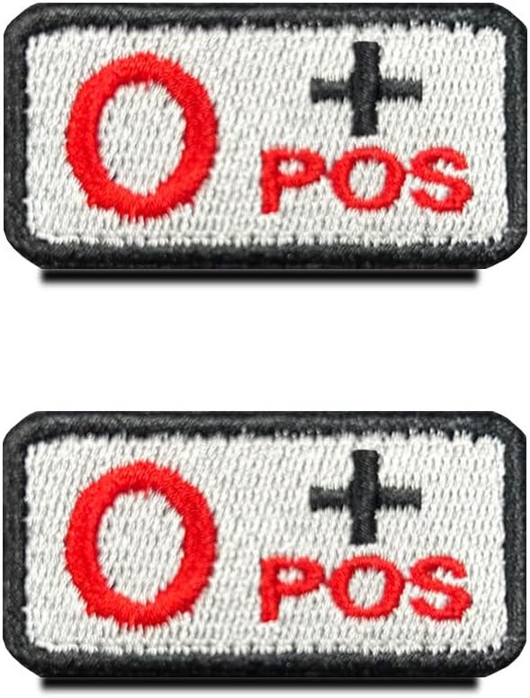 Amazon.com: 2 Pack Blood Type O+ Positive POS Patches, O+ Tactical ...