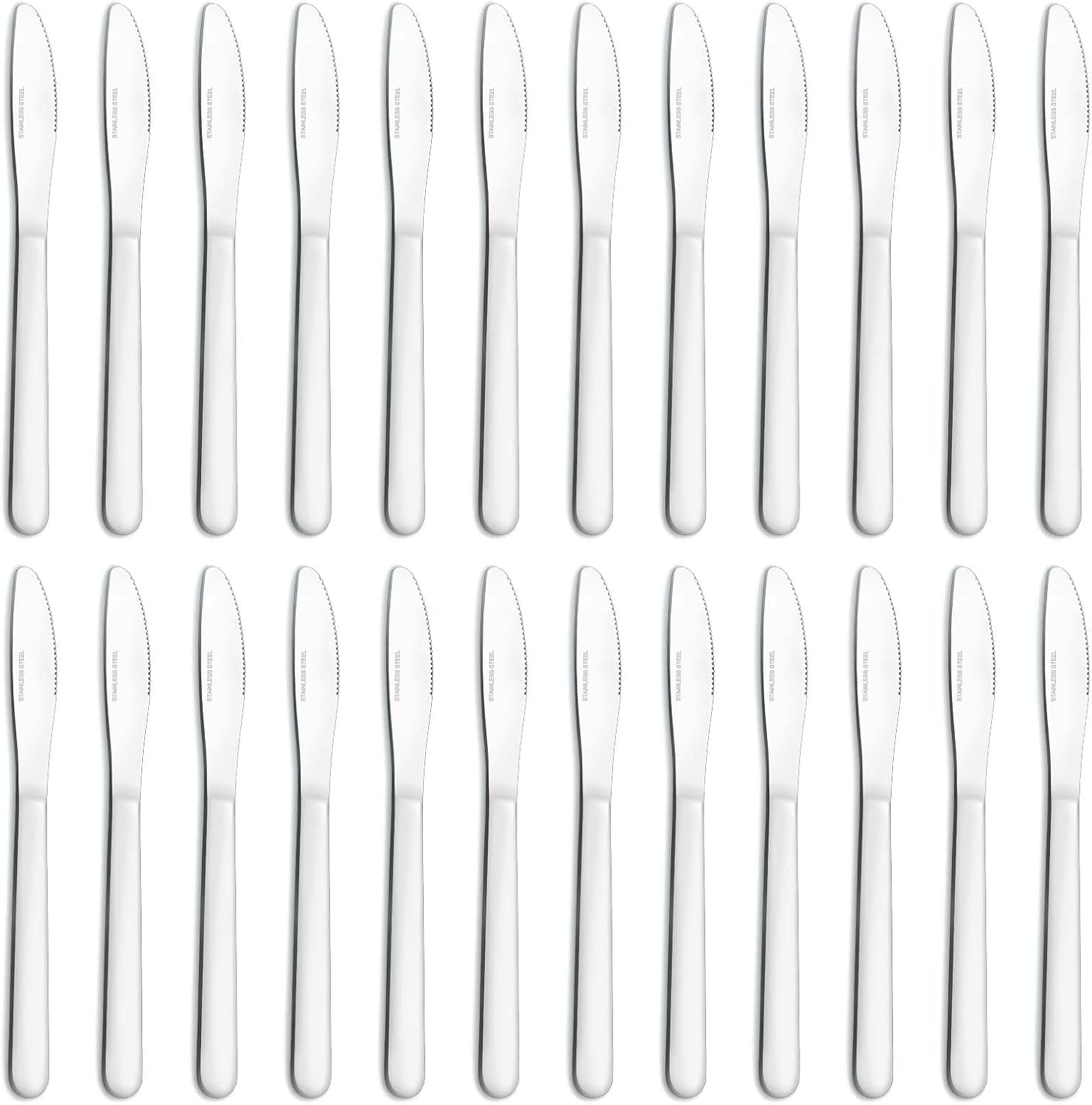 Amazon.com: Funnydin 24 Pieces Dinner Knives Set, 8.1" Inches Table ...