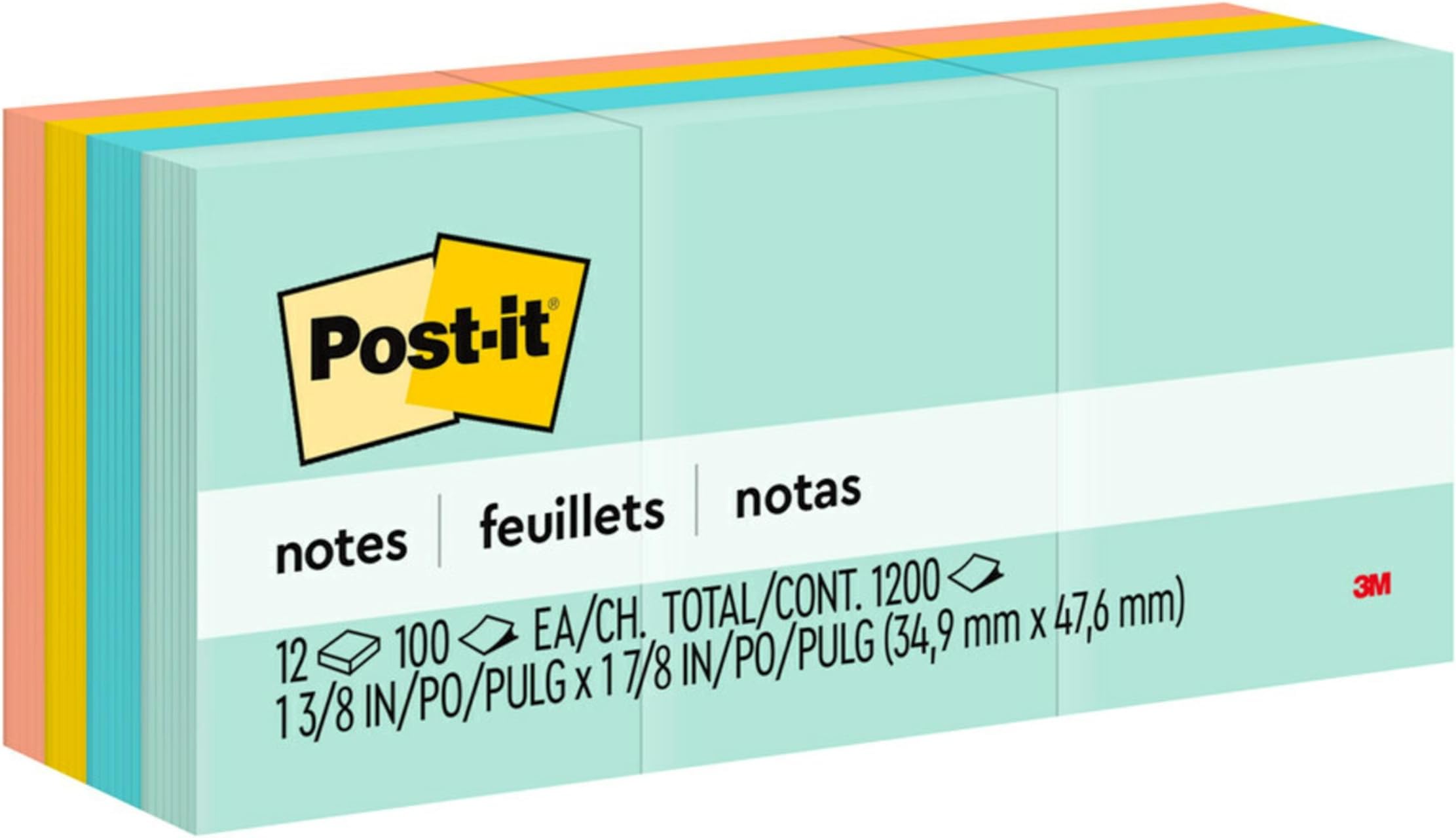 Amazon.com : Post-it Mini Notes, 1.5x2 in, 12 Pads, America's #1 ...