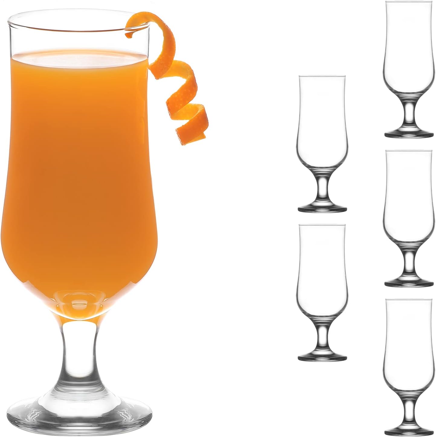 Amazon.com | lav Hurricane Glasses Set of 6 - Pina Colada Cocktail ...