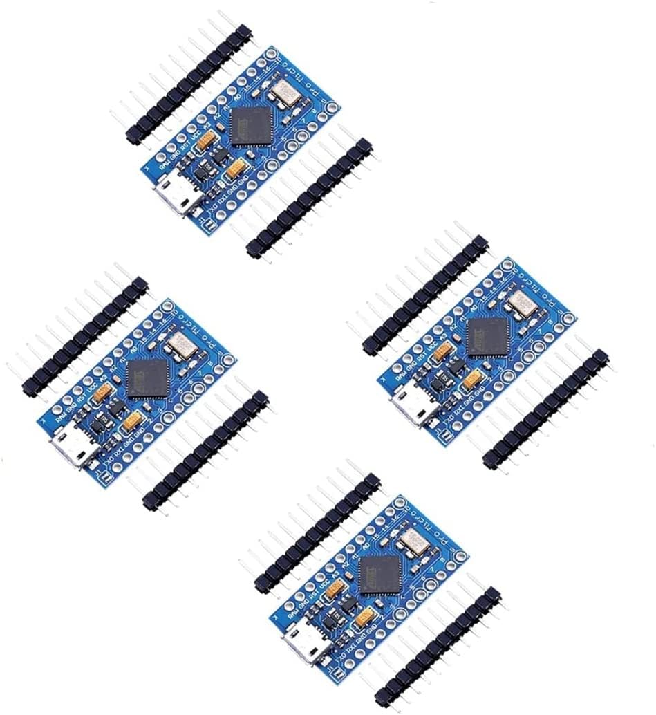 DUBEUYEW 4PCS Pro Micro 32U4 5V 16MHz Bootloadered IDE Micro USB Pro ...