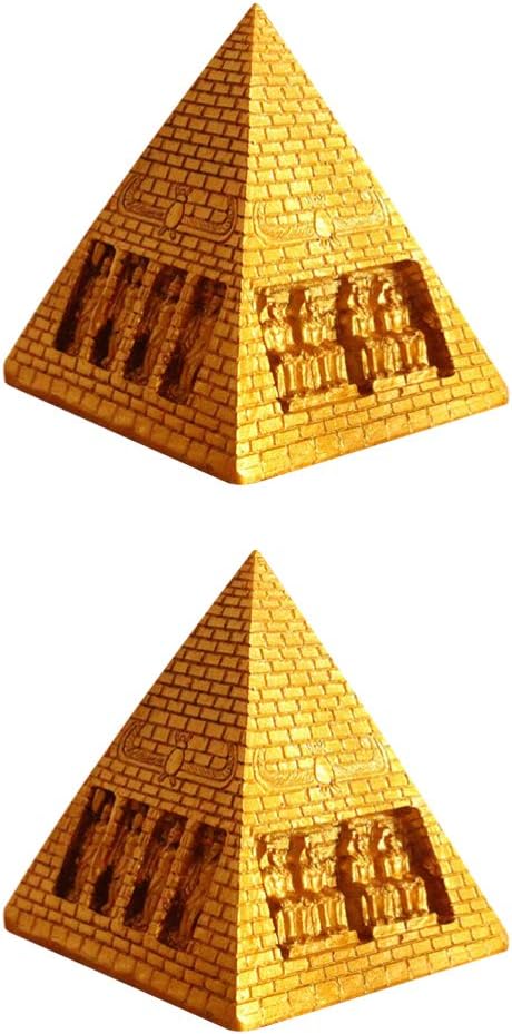 Amazon.com: Toyvian 2Pcs Mini Pyramids Resin Egypt Figurine Statue ...