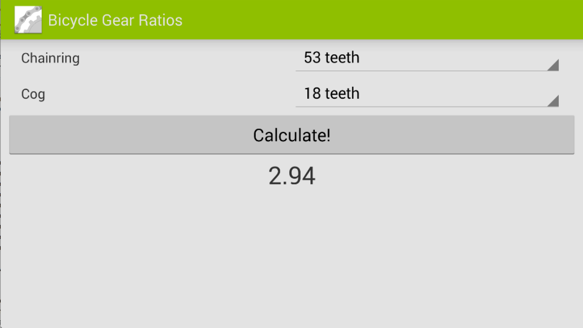Bike Gear Ratio Calculator - App on Amazon Appstore