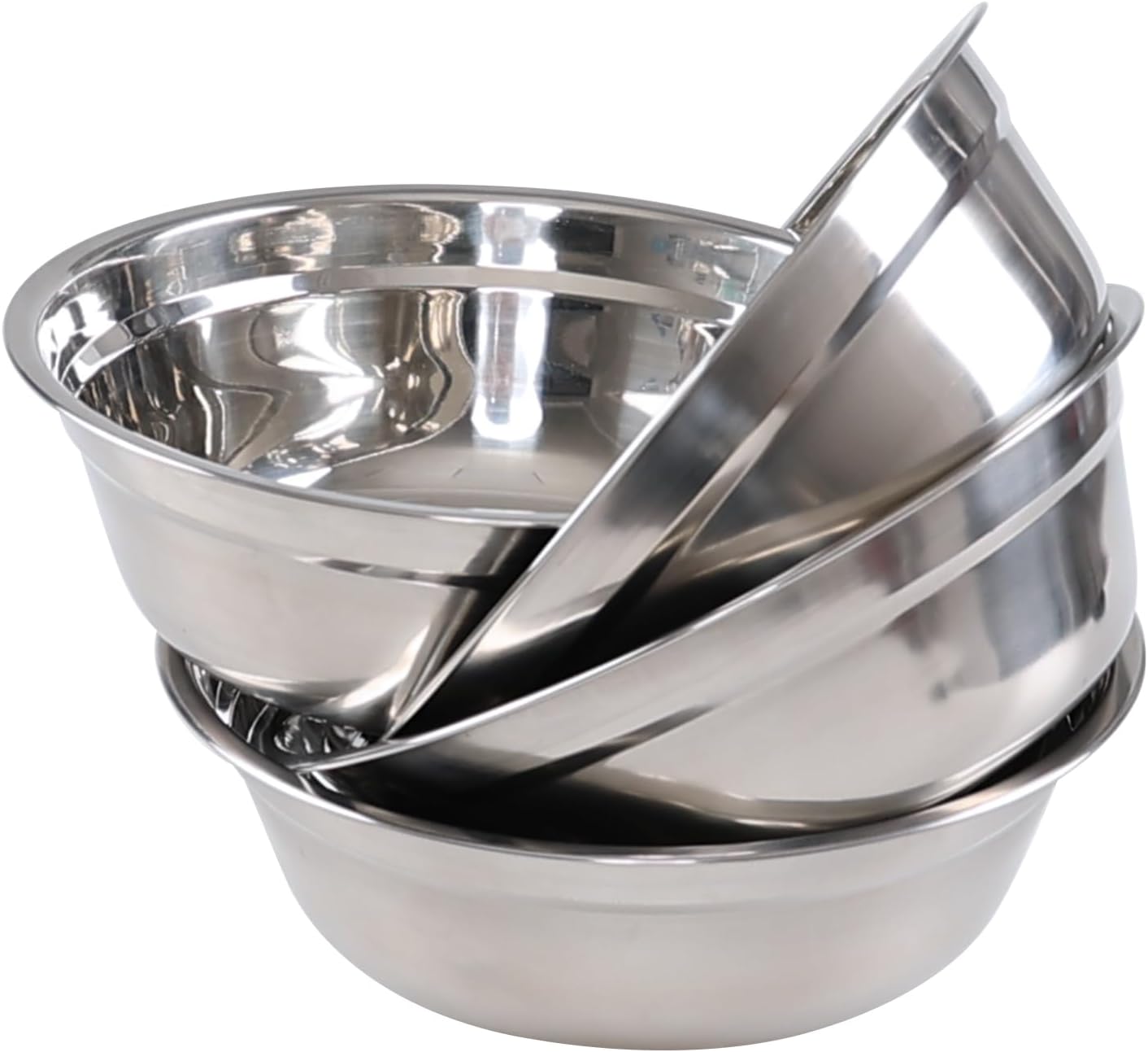 Amazon.com: Tyminin Set of 4 Stainless Steel Serving Bowls, Metal Prep ...
