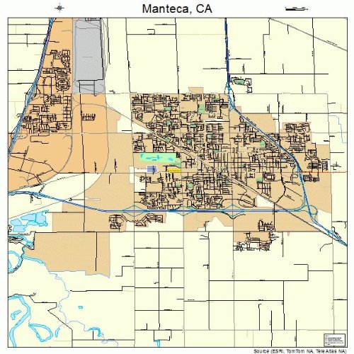 Amazon.com: Large Street & Road Map of Manteca, California CA - Printed ...