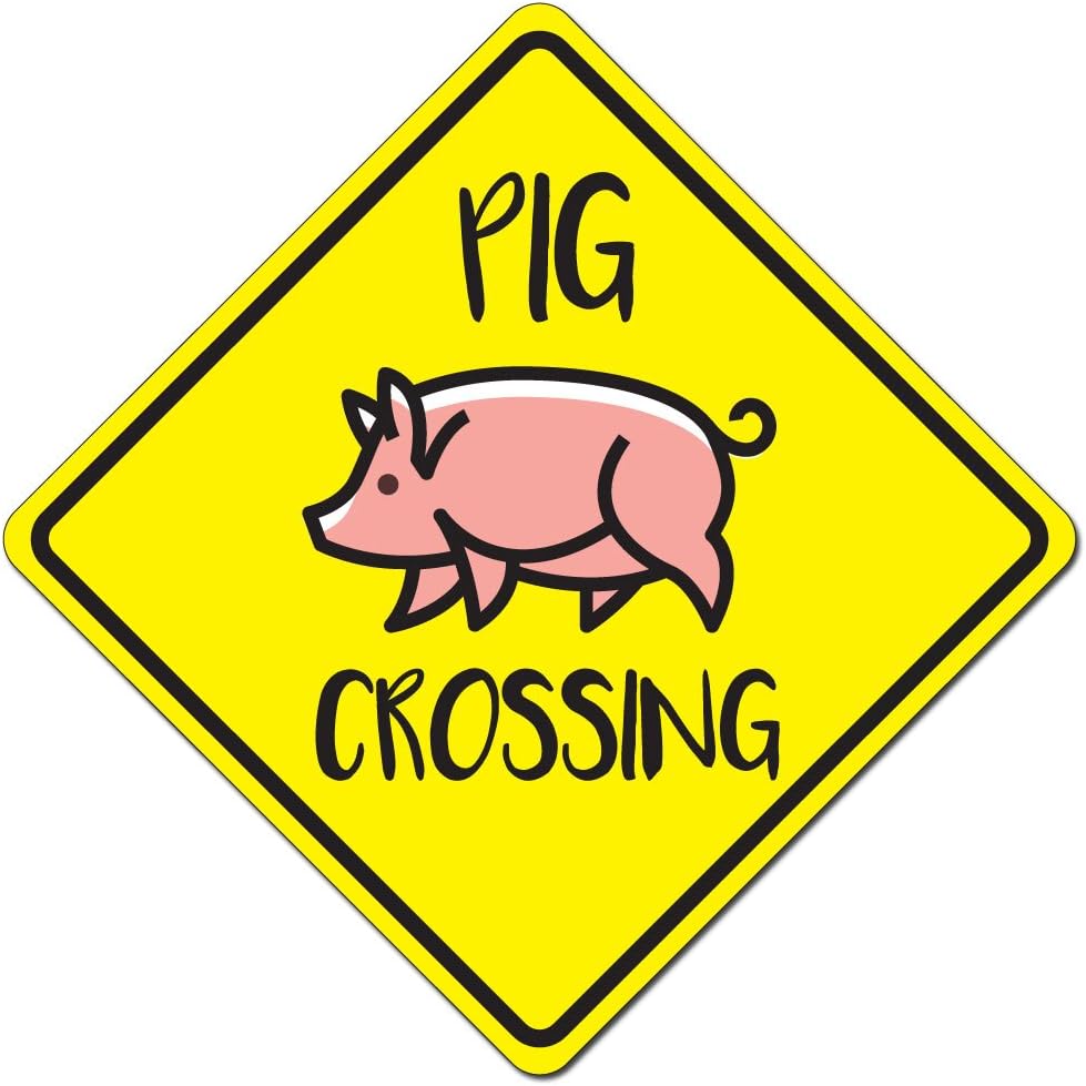 Amazon.com: Dark Spark Decals Slow Pig Crossing Caution Sign - 11 ...