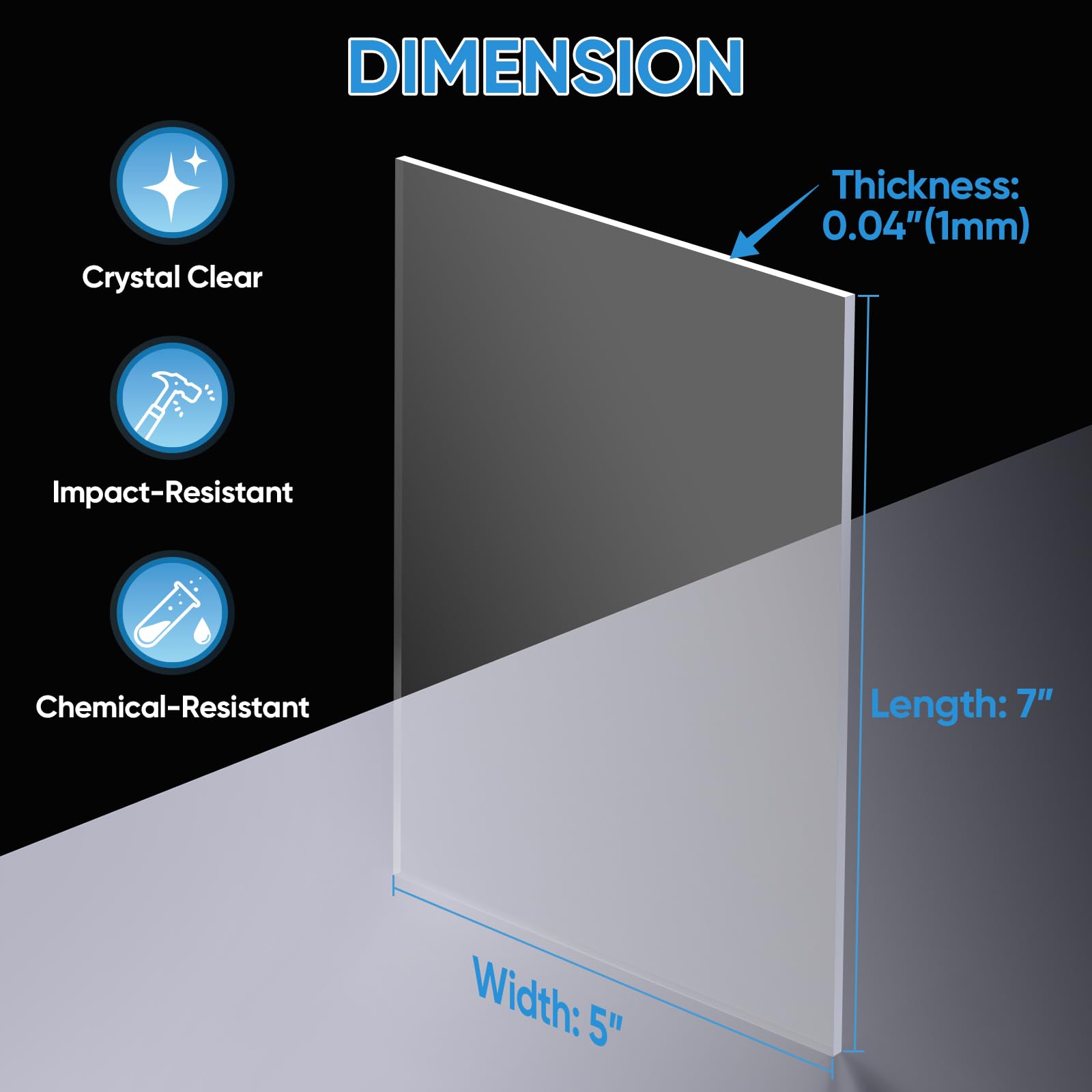Snapklik.com : TICONN PET Plexiglass Sheets, 12 Pack Clear Plastic ...